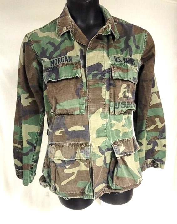 90's Vntg Military Woodland Camo sz S Reg Summer BDU Military Fatigue ...