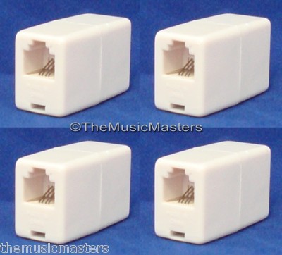 4X Modular TELEPHONE Line Wire Cord Cable COUPLERS Splice Jack ...