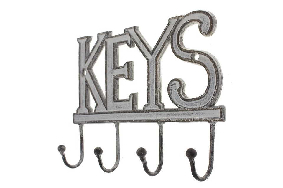 Wall Mounted Western Key Holder 4 Key Hooks Decorative Cast Iron Key ...