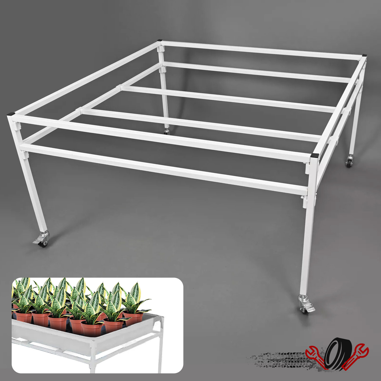4.16'x4.33' Flood Table Stand W/wheels For Hydroponic Germination Trays ...