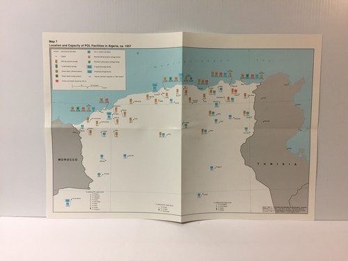 Color Map Location & Capacity of POL Facilities in Algeria 1957 Charles ...