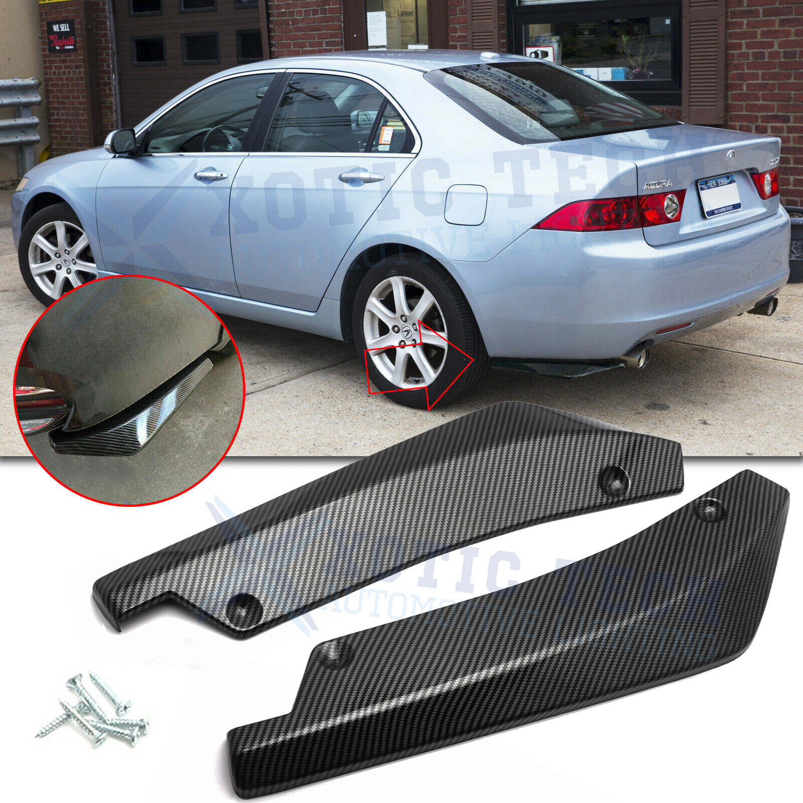 For Acura TSX TLX ILX MDX RDX Rear Bumper Diffuser Splitter Canard ...