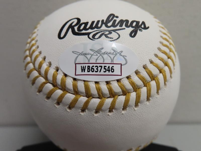 Andruw Jones Inscription Signed Auto Gold Glove Award Baseball JSA COA ...