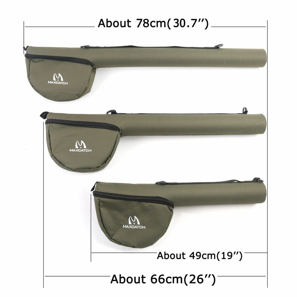 Maxcatch Fly fishing rod Tube with reel pouch Cordura rod case For 9ft ...