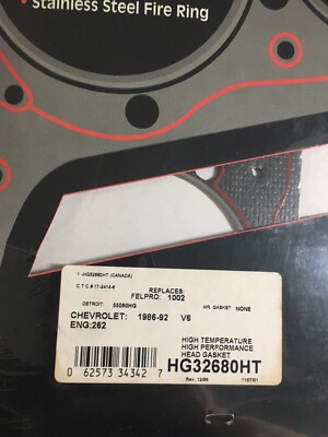 Engine Cylinder Head Gasket High Temp ROL HG32680HT for 1986-92 Chevy ...
