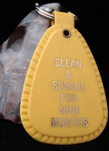 NARCOTICS ANONYMOUS NA YELLOW KEY TAG 9 MONTH medallion Keychain Clean ...