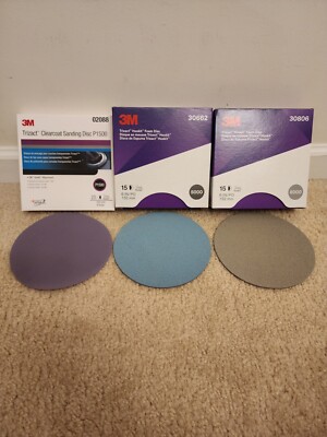 3M Trizact 6" Discs. 1500, 5000, 8000. 1 Of Each Grit. (3 Discs Total ...