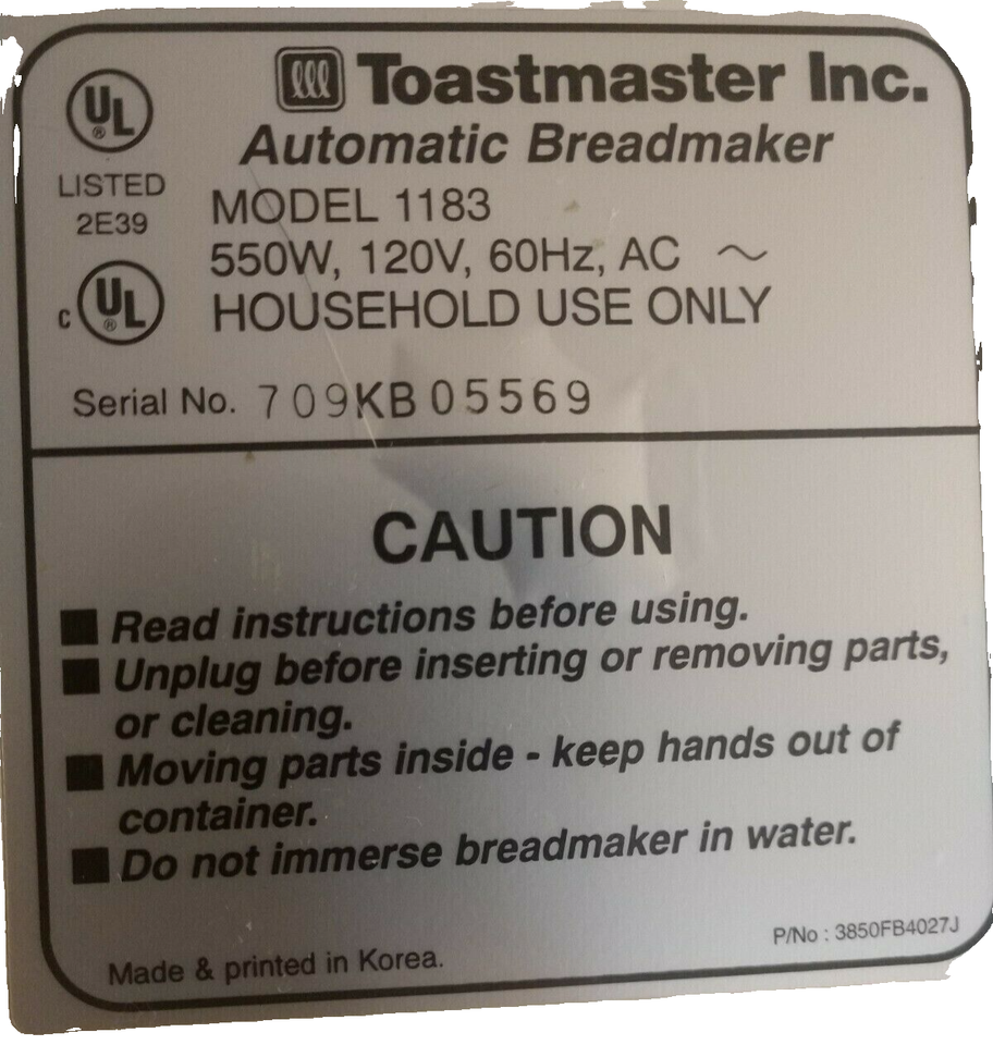 Bearing for Toastmaster Bread Maker Pan Assembly Model 1183 only | eBay