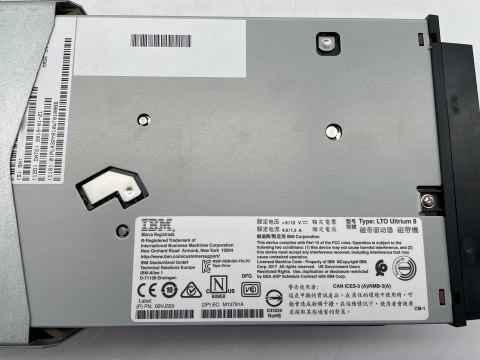 Oracle StorageTek LTO8 (IBM) FC Tape Drive and Tray for SL8500, 7345989 ...