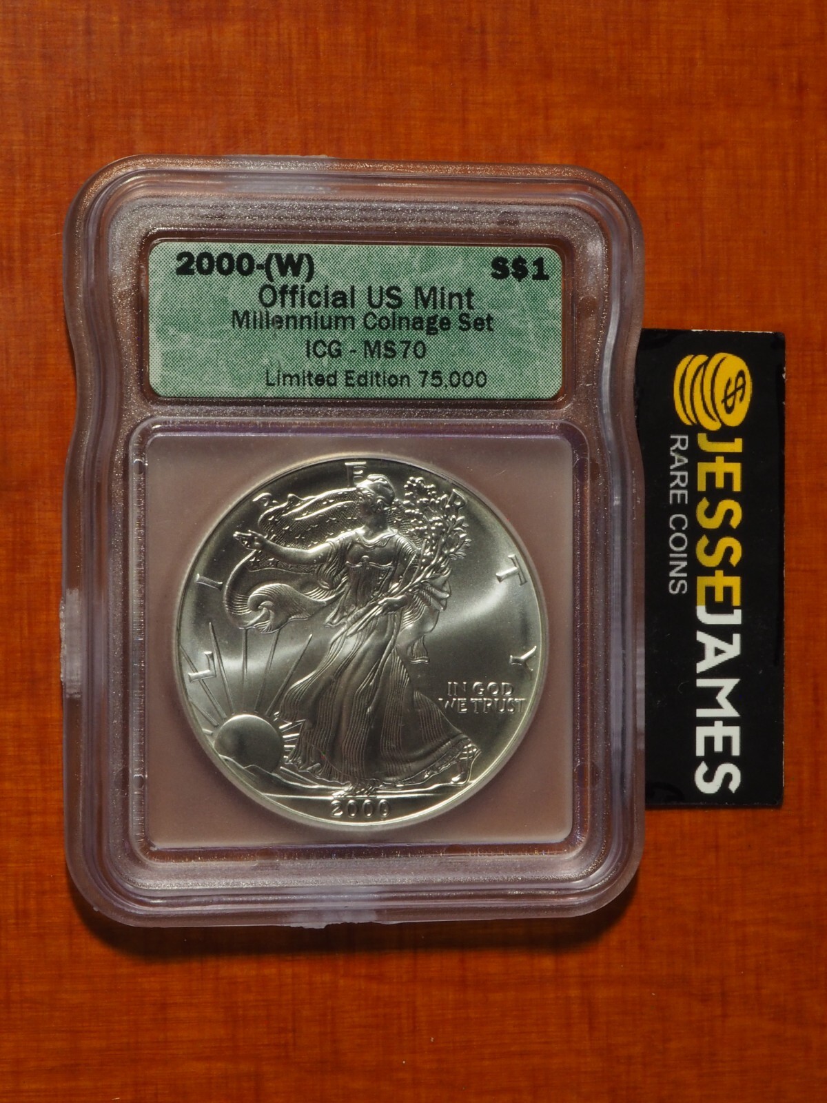 2000 (W) $1 AMERICAN SILVER EAGLE ICG MS70 MILLENNIUM COIN SET LABEL | eBay