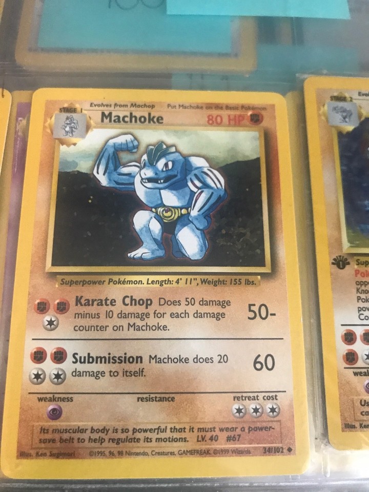 Machop (4), Machoke, Holographic Machamp Set 1995 Rare Mint Condition ...