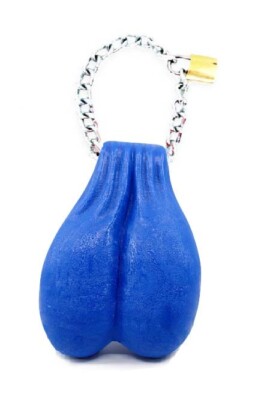 8" BULL NUT'S (BLUE) - BIG RIG DANGLER BALLS WITH CHAIN AND BRASS LOCK ...