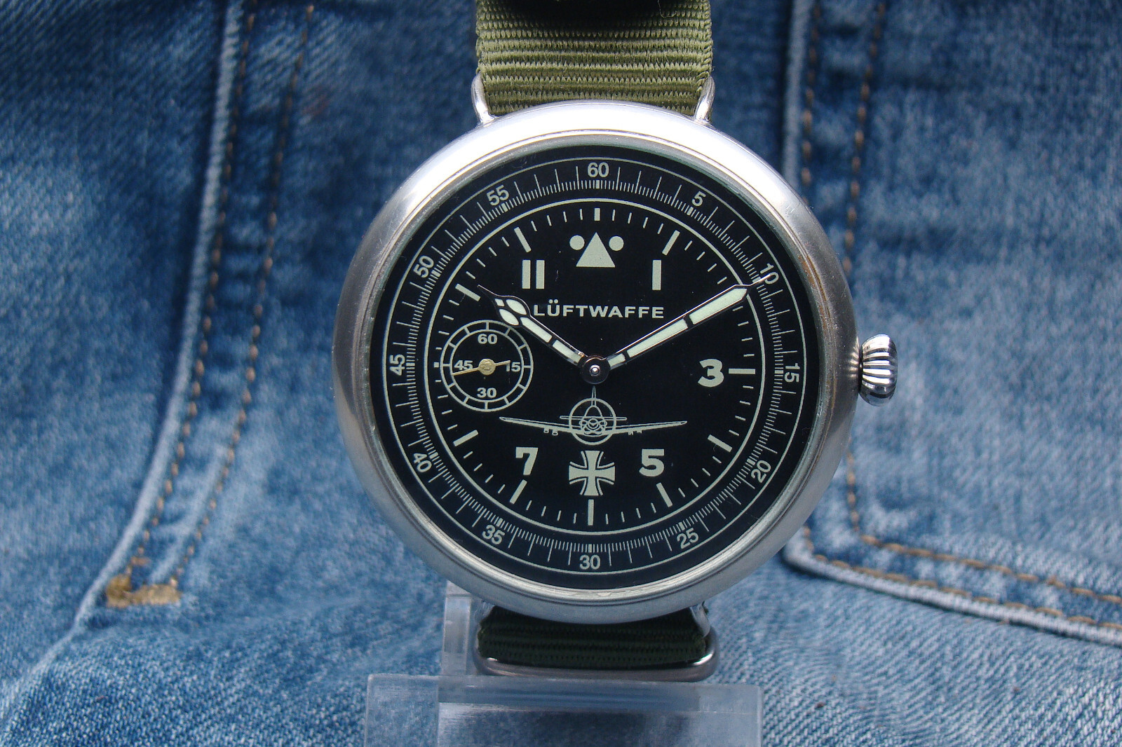 GERMAN PILOT LUFTWAFFE MILITARY WATCH WAR2 WW2 TYPE s… - Gem