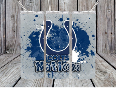 Handmade Indianapolis Colts Inspired 20oz Tumbler With 2pc Ceramic Car ...