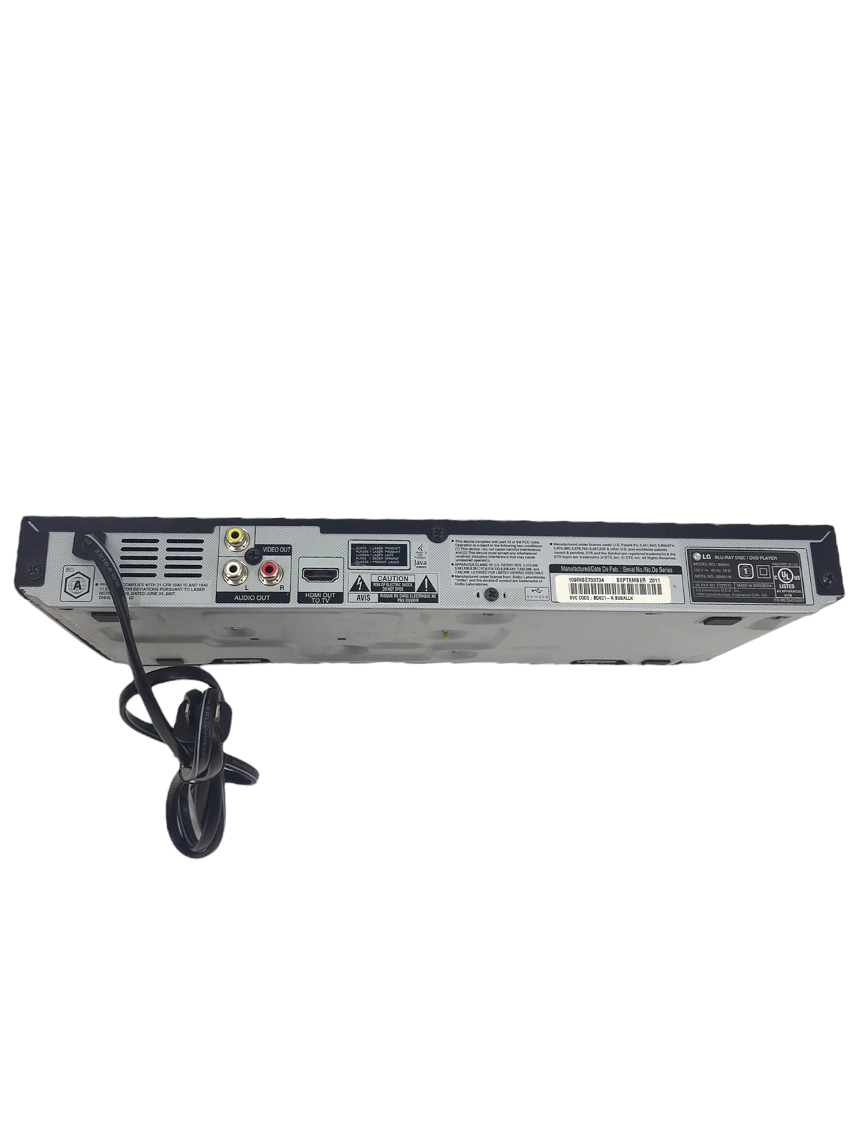 LG Model BD610 Blu-Ray Disc DVD Player (Black) No Remote TESTED for ...