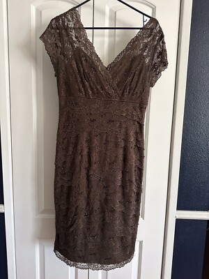 Brown Lacy Fancy Dress | eBay