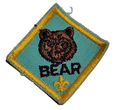 Patch Badge CUB SCOUTS BEAR BSA Boy Scout 1950-1972 Turquoise ...