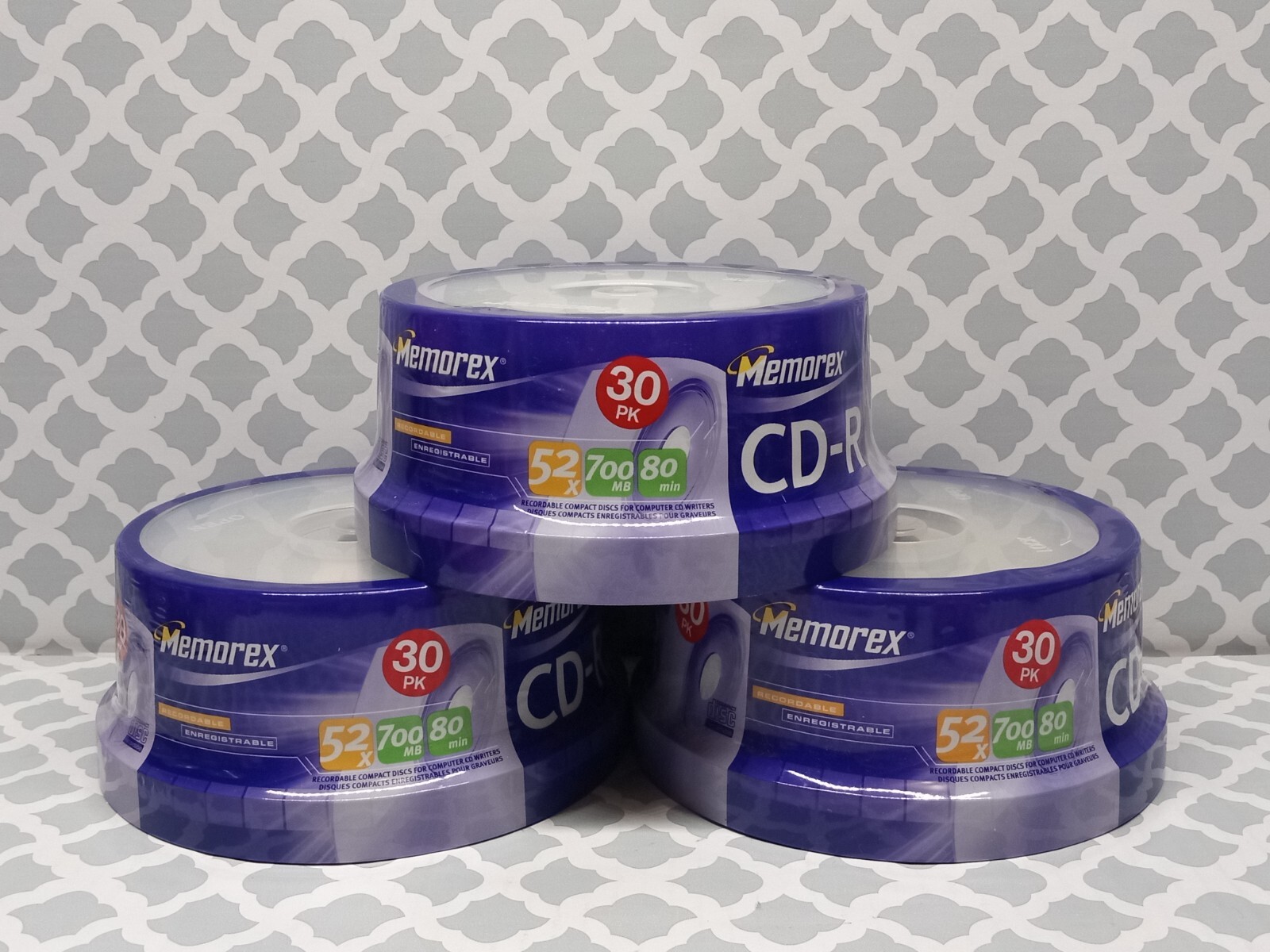 Memorex CD-R 30 Pack 700MB, 80 Minute, 52x Multi Speed - 3 Packs/ 90 ...