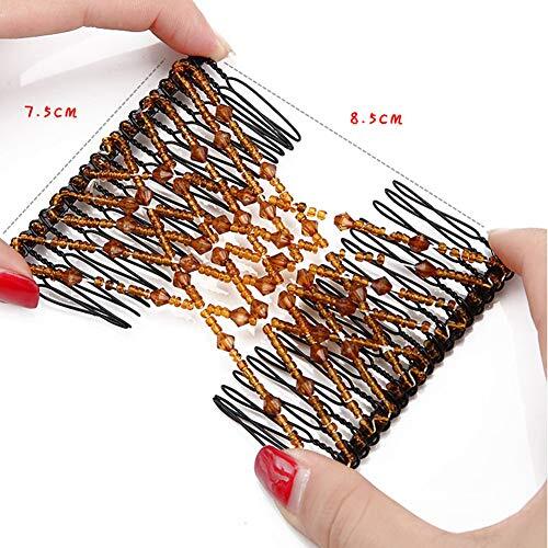 3 Pack Magic Hair Combs Beaded Stretchy Hair Clips for Women Girls | eBay