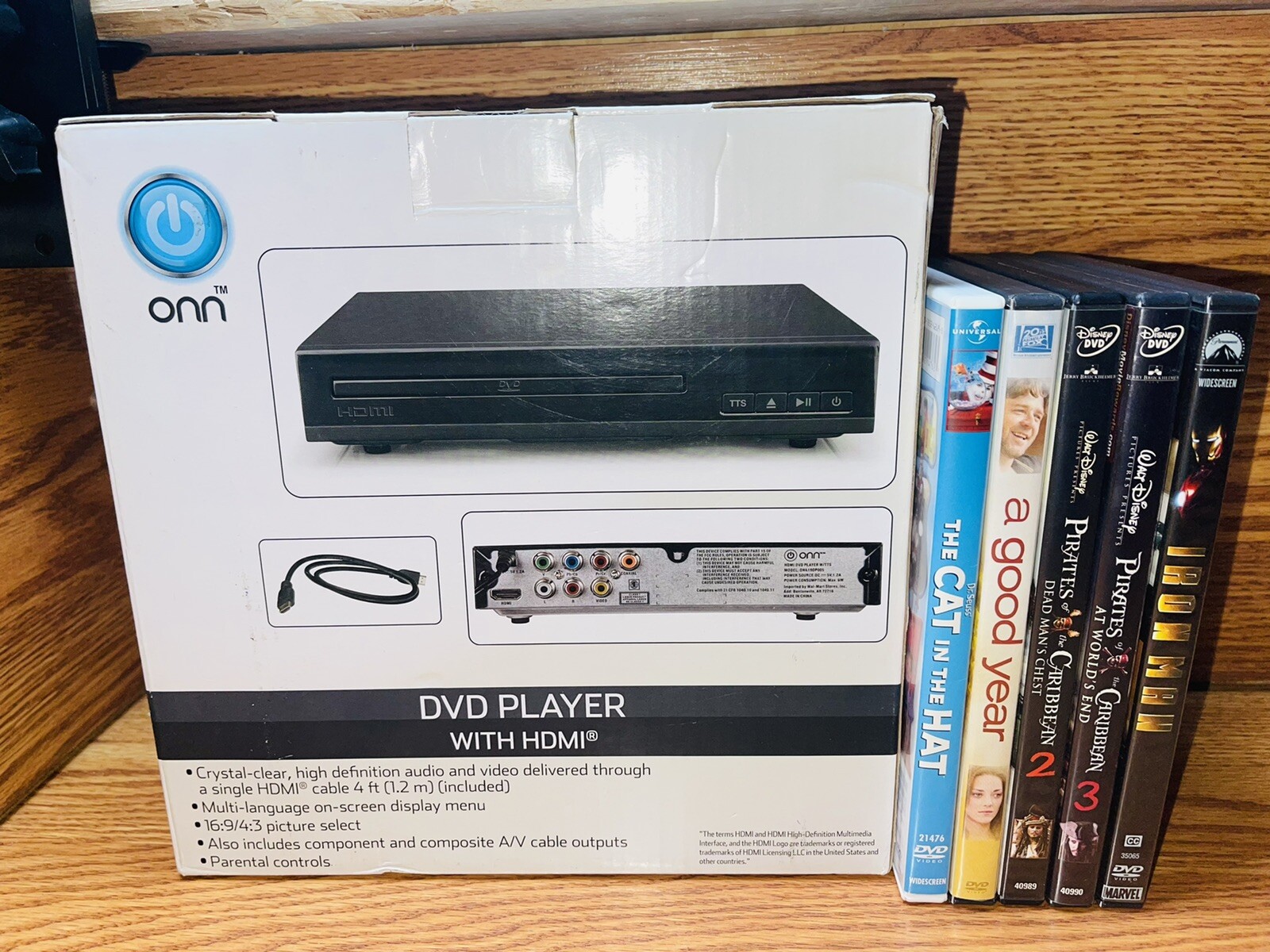 Onn DVD Player HDMI DVD+R/+RW Audio CD Picture Playback + 5 Movies | eBay