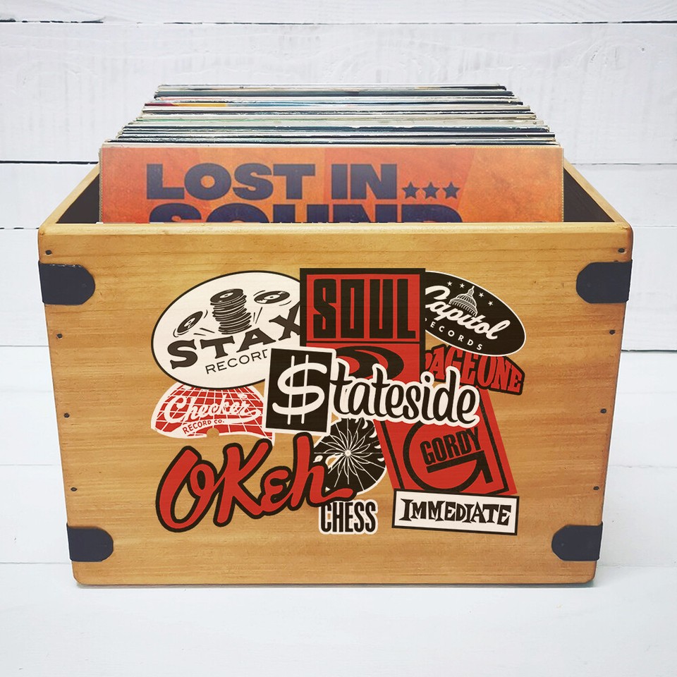 Retro Record Box 12" Vintage Wooden Handcrafted Album Crate For LP ...