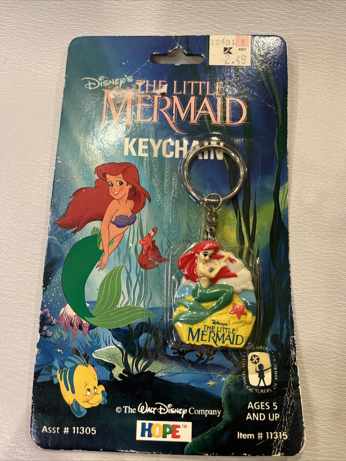 Vintage Disney's The Little Mermaid Ariel Keychain In Original ...