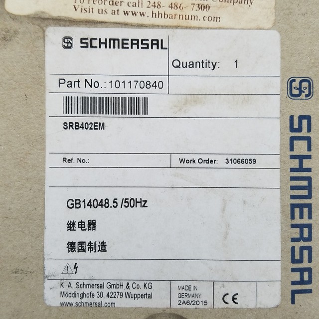 Schmersal Srb402em SRB Output Expansion Module Safety Relay 1011708400 ...
