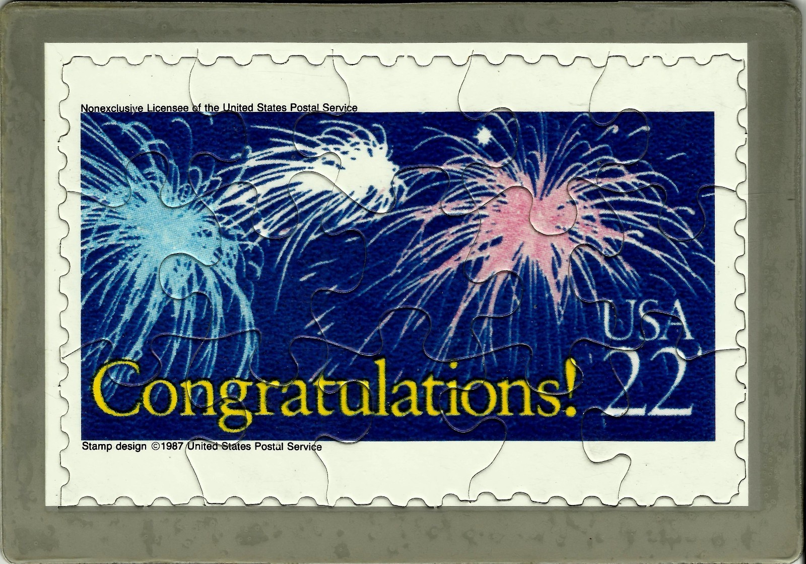 CONGRATULATIONS!, USA 22 USPS PUZZLE STAMP COMMEMORATIVE 1987 | eBay