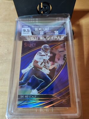 2019 DK Metcalf RC #207 Select Field Level Blue Prizm HGA 9.5 Gem Mint ...