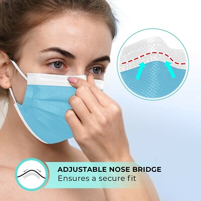 100 PCS Disposable Face Mask Non Medical Mouth Cover 3 ply Ear Loop ...