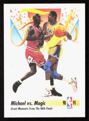 1991-92 Skybox Michael Jordan vs. Magic Johnson NBA Finals Moments #333 ...