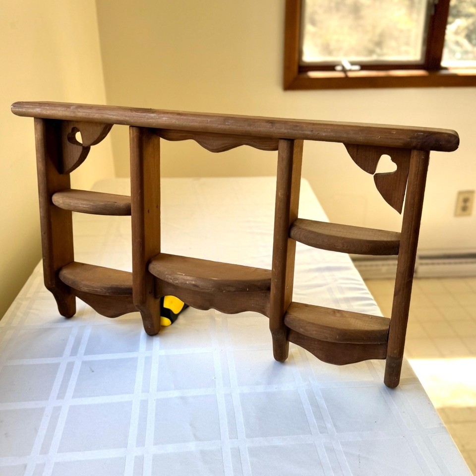 Vintage Wooden Knick Knack Shelf Trinket Display | eBay