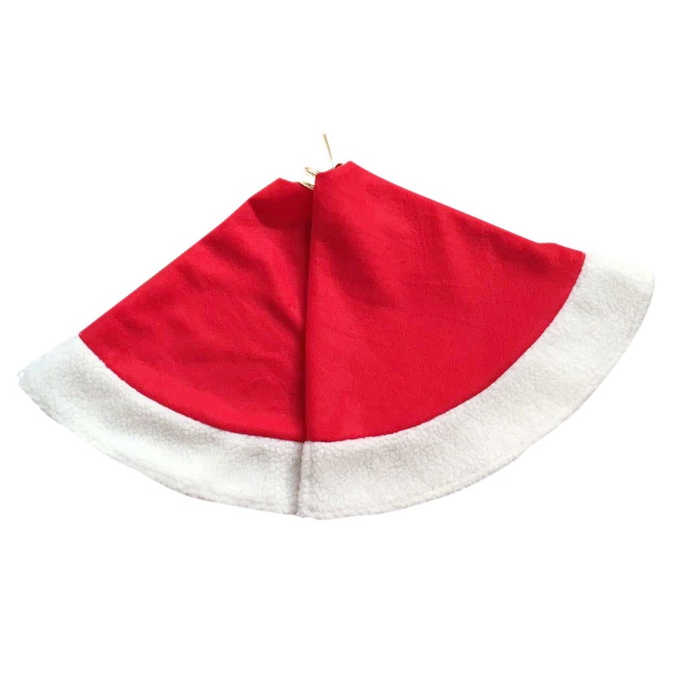100cm Christmas Tree Skirts Red and White Tree Skirt Mat for Holiday ...