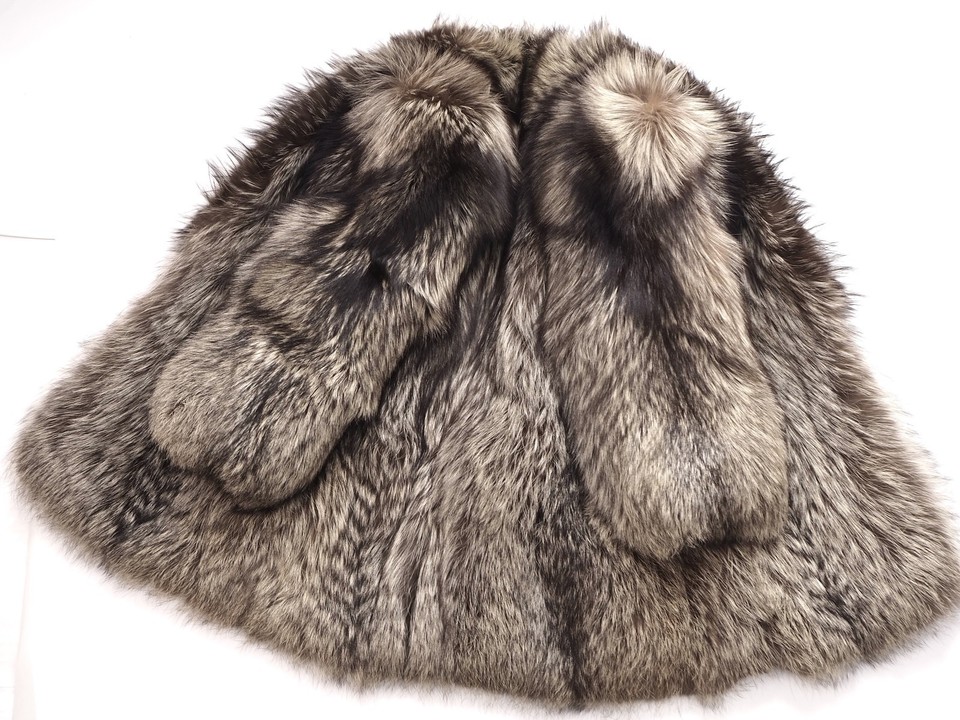 Vintage Real Silver Fox Fur Coat Jacket Women Soft Thick M | eBay