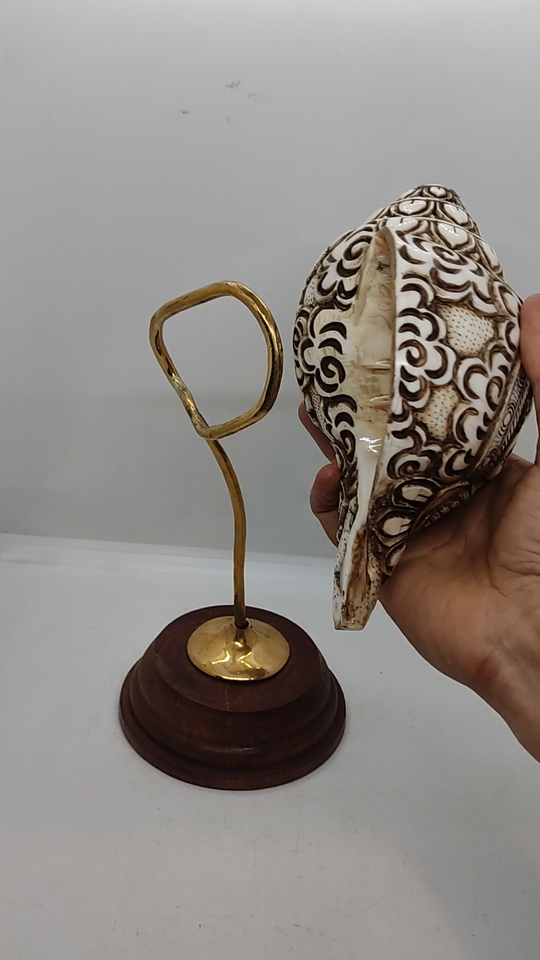 KG, Hindu priest Ganesha Ritual trumpet conch Shell Elephant God ...