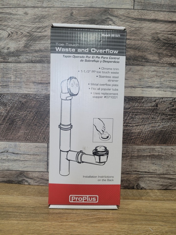 *20 Boxes* MSRP $600 Proplus BD1521 Toe Touch Waste and Overflow Pvc ...