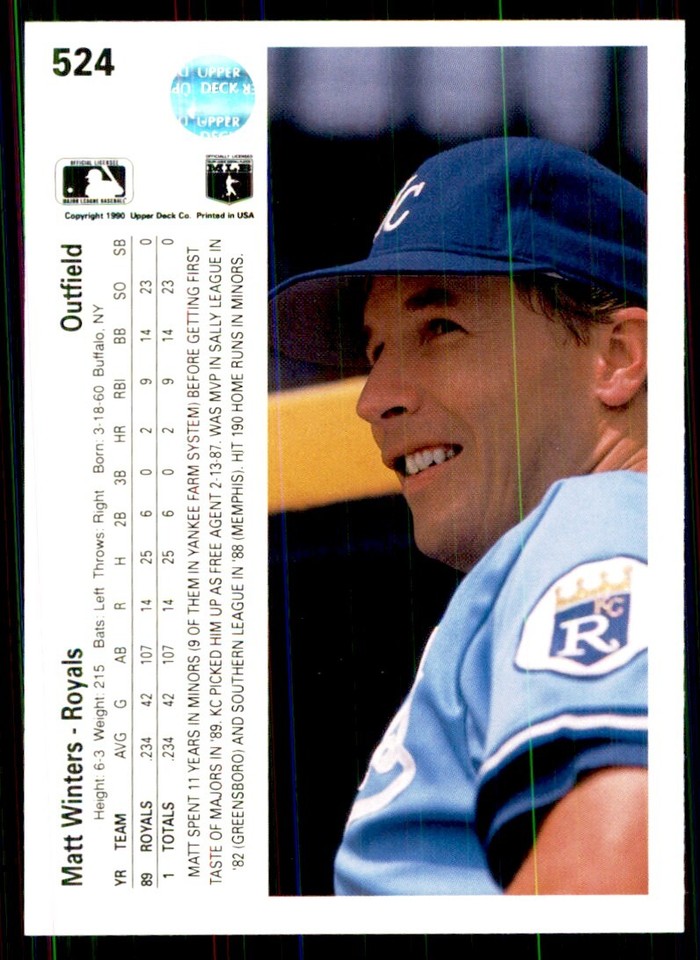 1990 Upper Deck Matt Winters Baseball Cards #524 | eBay