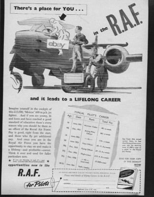 RAF ROYAL AIR FORCE ENGLAND U.K 1951 THERE'S A PLACE FOR YOU LEADS TO ...