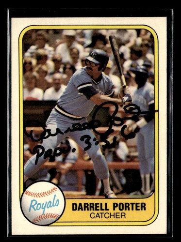 1981 Fleer Darrell Porter #36 Kansas City Royals Signed/Auto JX8864 | eBay
