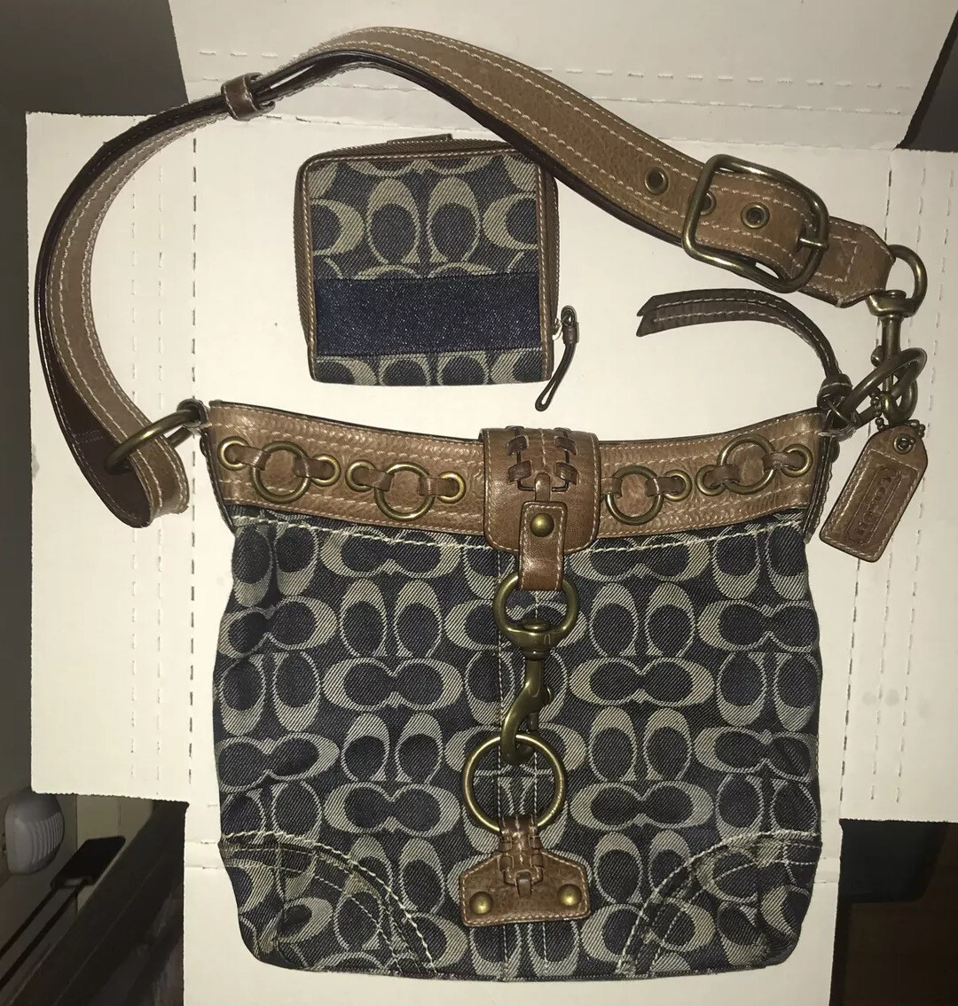 RARE Vintage COACH Bag * F06K-10406 * Limited Edition * Denim*W ...
