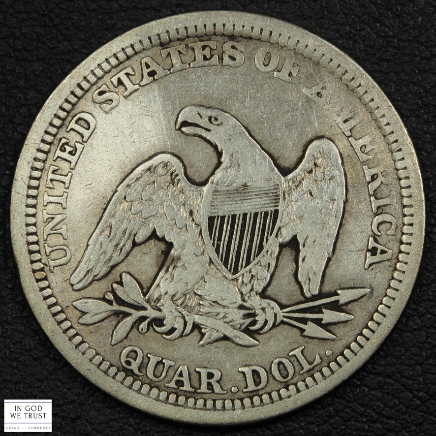 1857 Seated Liberty Silver Quarter 25C - Cleaned | eBay