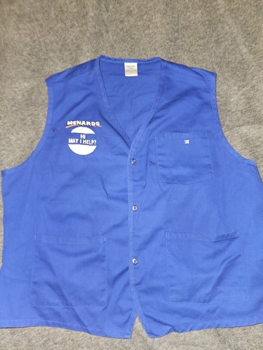 Menards Vest XL Employee Work Uniform Snap Button | eBay