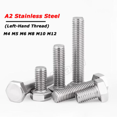 Left-Hand Thread Hex Bolts M4 M5 M6 M8 M10 M12 A2 Stainless Hex Screws ...