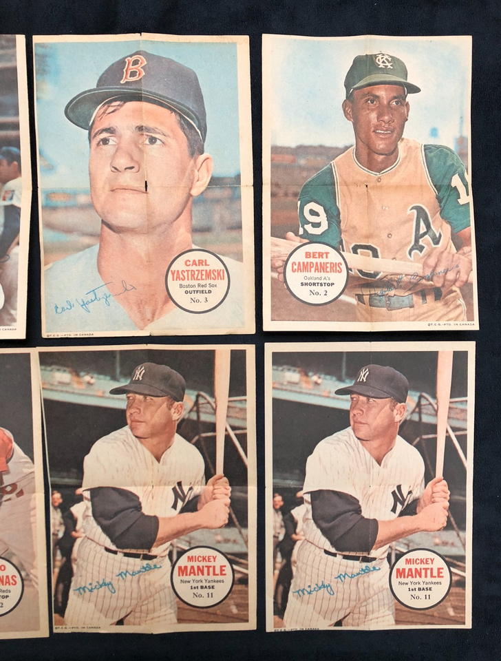 LOT 20 TOPPS BASEBALL POSTERS 1967-68 MANTLE MAYS 18 + 2 DUPLICATES (5 ...
