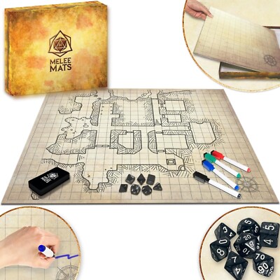 Battle Game Mat for DND - Tabletop Board Game Map for Dungeons and ...
