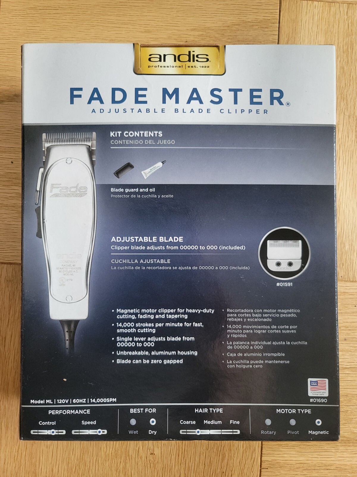 Andis Fade Master Adjustable Blade Clipper - Silver for sale online | eBay