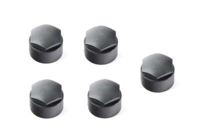 NEW GENUINE VW AUDI SEAT WHEEL NUT COVER CAPS MATTE BLACK 5 PCS 17MM ...