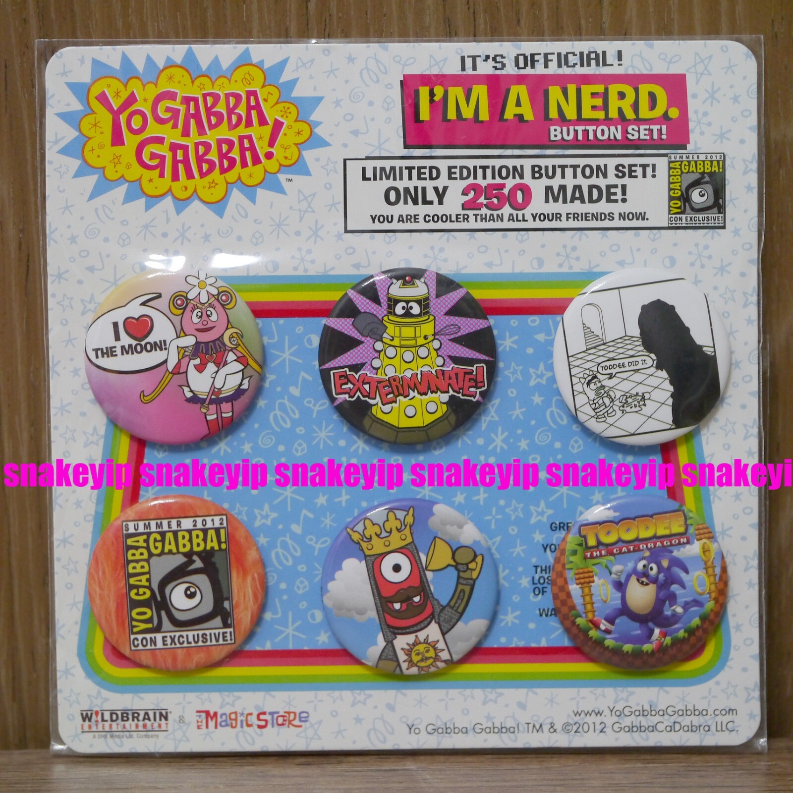 Yo Gabba Gabba! I'm A Nerd Button Pins Set 2012 Con Exclusive LTD250 ...