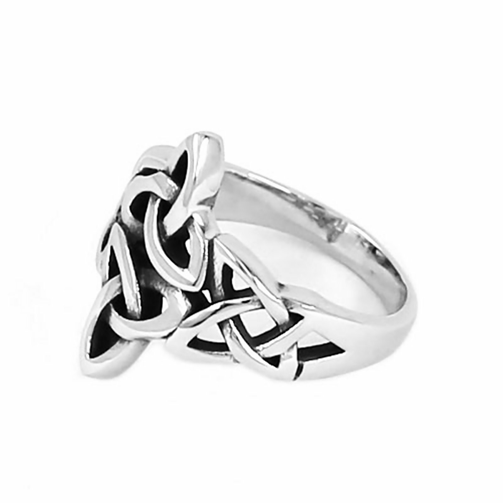 Double Celtic Triquetra Ring Womens Mens Stainless Steel Trinity Knot ...