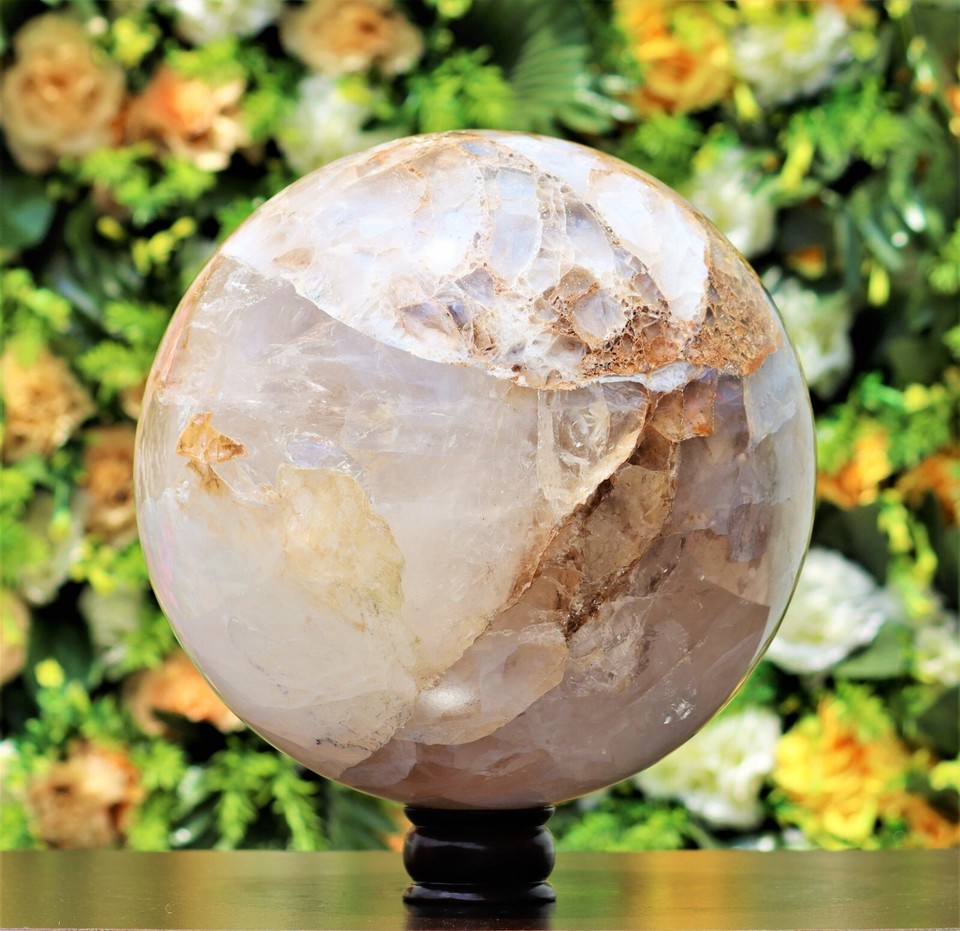 235MM Red Fire Quartz Gemstone Ball Azeztulite Quartz Sphere ...